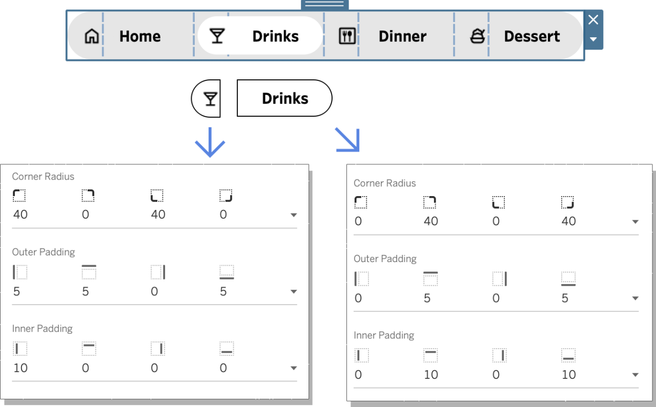 How to create pill-style navigation in Tableau - Antichaos