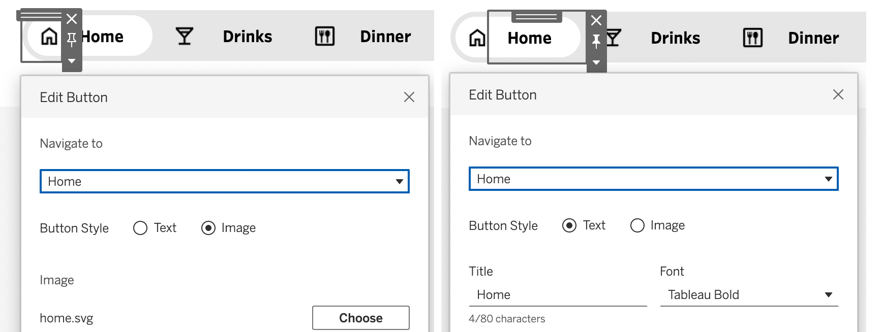 How to create pill-style navigation in Tableau - Antichaos